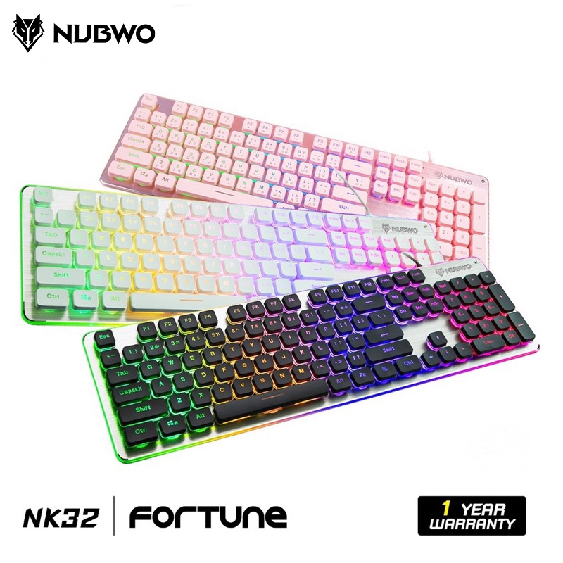 NUBWO NK-32 Fortune Rubber Dome Keyboard มีให้เลือกหลายสี ไฟ Rainbow LED ของแท้ประกัน 1 ปี ...