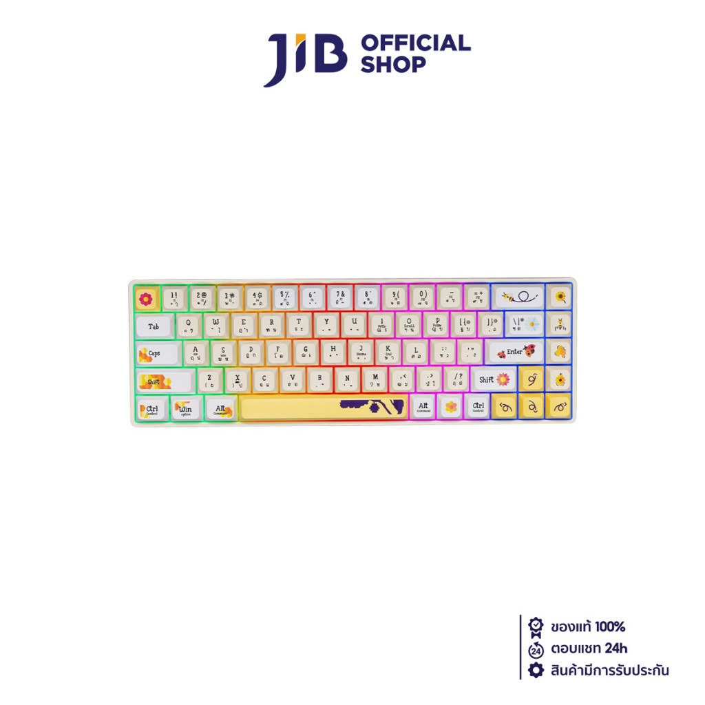 KEYBOARD (คีย์บอร์ด) NUBWO NK50 (YELLOW BEE) (BLUE SWITCH MINI RGB EN ...
