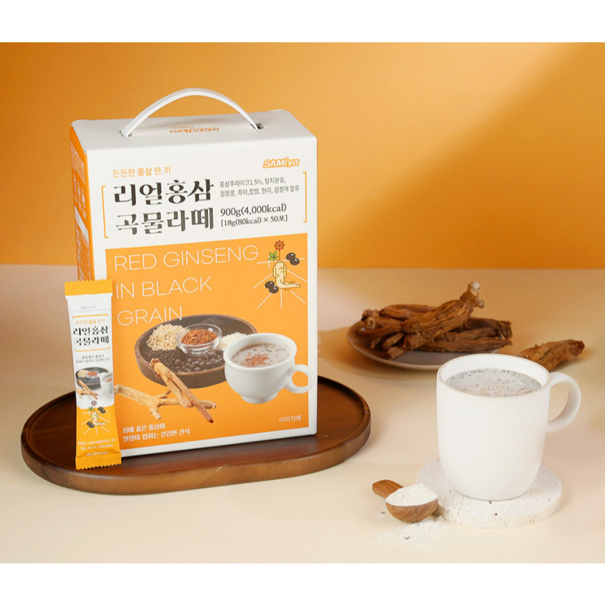 ผงธัญพืชผสมโสมแดง ชงพร้อมดื่ม - SAMiya Food Red Ginseng in Black Grain ...