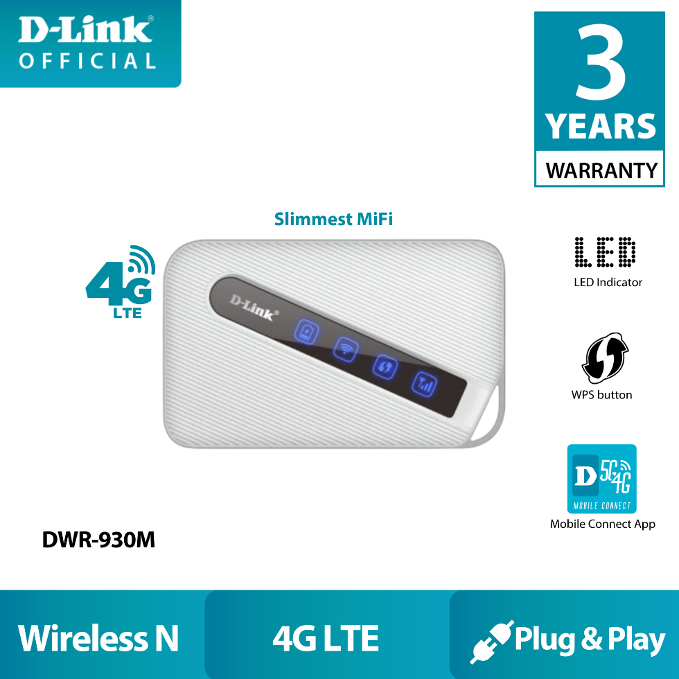 MiFi 4G D-LINK (DWR-930M) 150 Mbps 4G/LTE Mobile Router ไวไฟพกพา ...