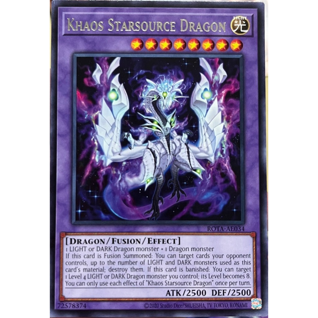Yugioh Asia-Eng [ROTA-AE034] Khaos Starsource Dragon (Rare) การ์ดยูกิ ...