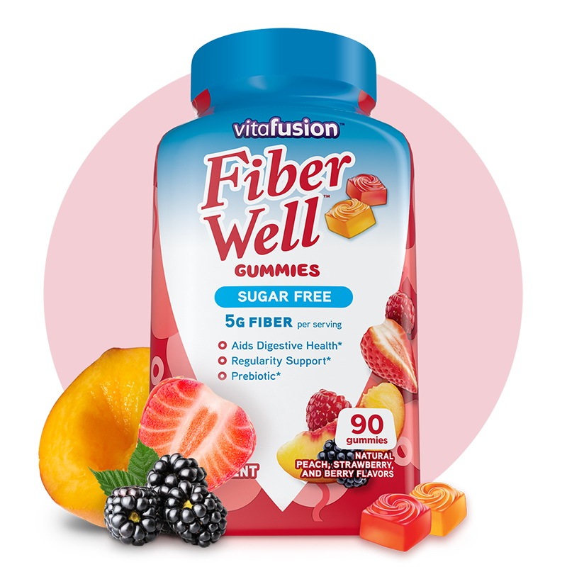 (EXP.08/2025) Vitafusion Fiber Well Gummies 90 Gumies Sugar Free ...