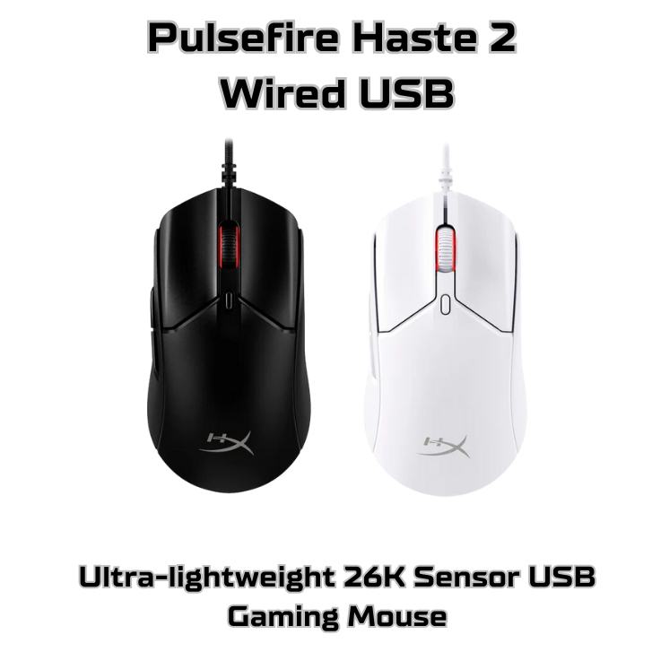 HyperX Pulsefire Haste 2 Wired Ultra-lightweight 26K Sensor USB Gaming ...