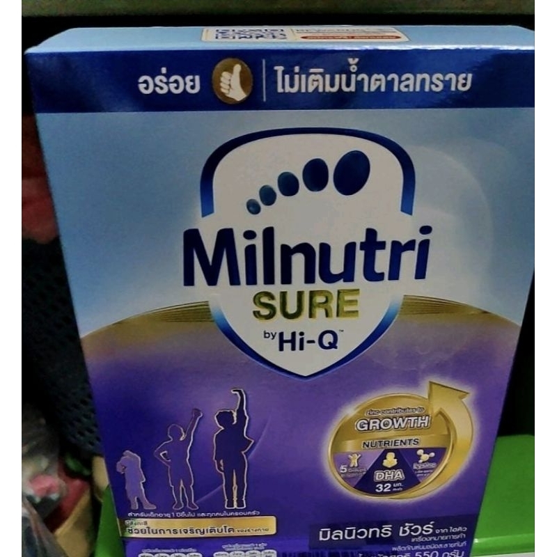 นมผง Milnutri Sure มิลนิวทริ ชัวร์ รสจืด 300,550,1650 กรัม เสริม ...