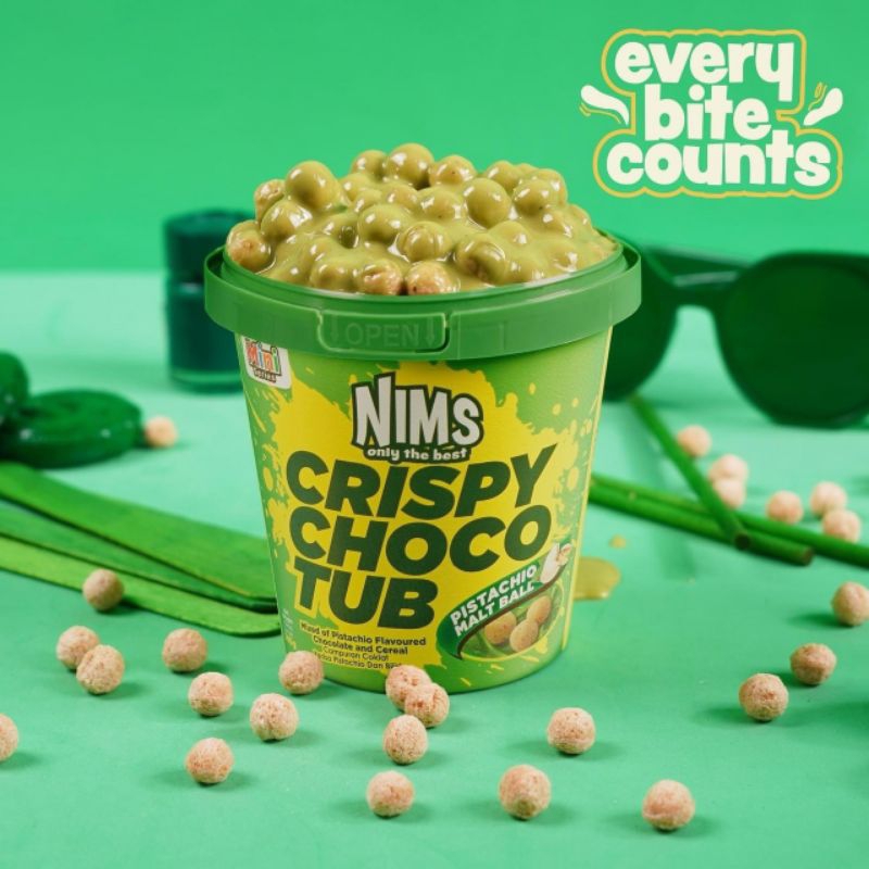 NEW IN !! มาใหม่ NIMS CRISPY CHOCO TUB รสชาติใหม่ Pistachio Malt Ball ปริมาณ 140 กรัม ลองแล้วจะ ...