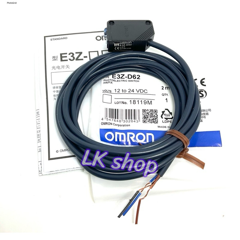 E3Z-D62 / E3Z-D61(NPN-NO) Photoelectric switch โฟโต้ เซ็นเซอร์ Sensor จับวัตถุ 12-24VDC OMRON ...