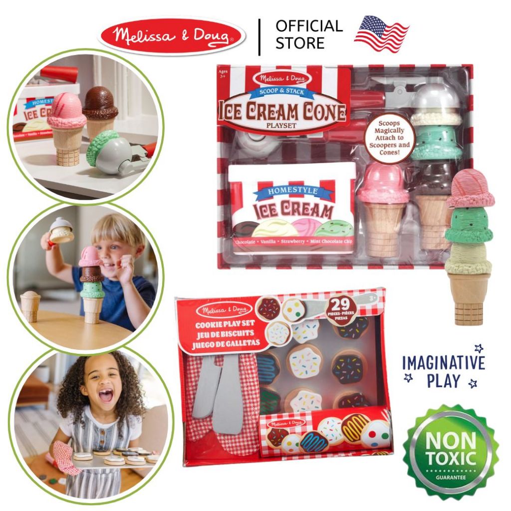 (ของแท้ USA) ของเล่นไอติม ตักสนุกเหมือนจริง Scoop & Stack Ice Cream ...