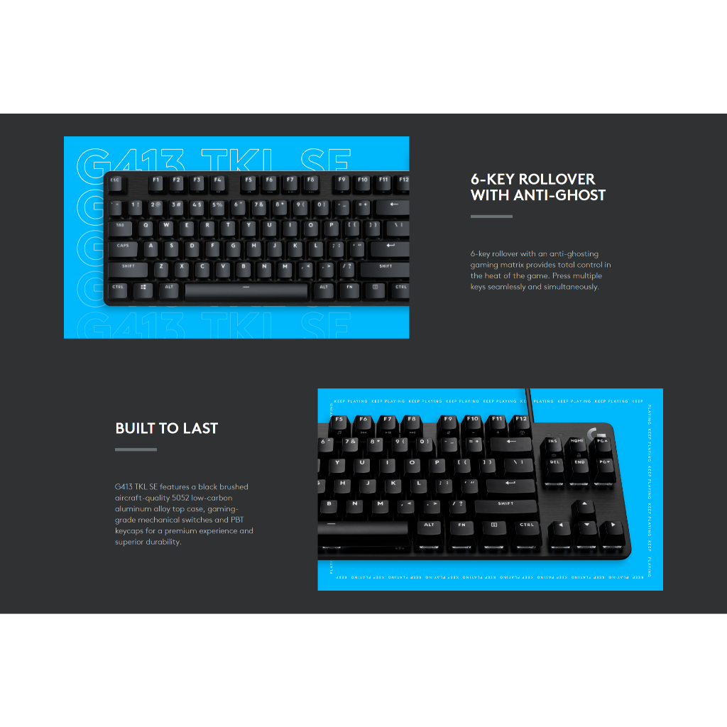 LOGITECH G413 TKL SE MECHANICAL GAMING KEYBOARD รับประกัน 2ปี | Shopee ...
