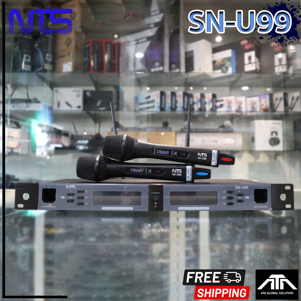 ไมค์ลอยคู่ NTS รุ่น SN-U99 ไมโครโฟนไร้สาย NTS UHF SN-U99 ชาร์จแบตได้ในตัว SN U99 | Shopee Thailand