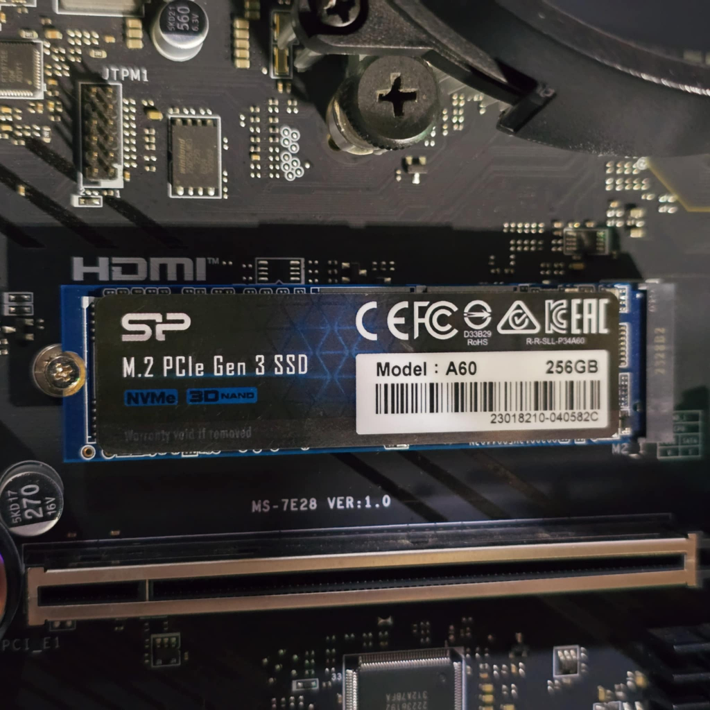 (เอสเอสดี) SSD SILICON POWER A60 M.2 NVMe 256GB GEN3 สินค้ามือ2 (ไม่มี ...