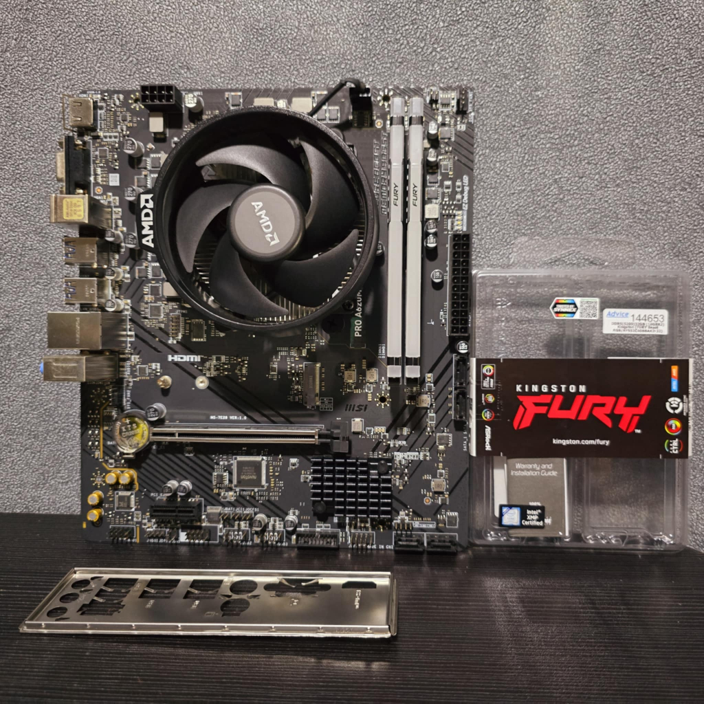 CPU AMD RYZEN 5 7600 6C/12T + MSI PRO A620M -E DDR5 + RAM KINGSTON FURY ...