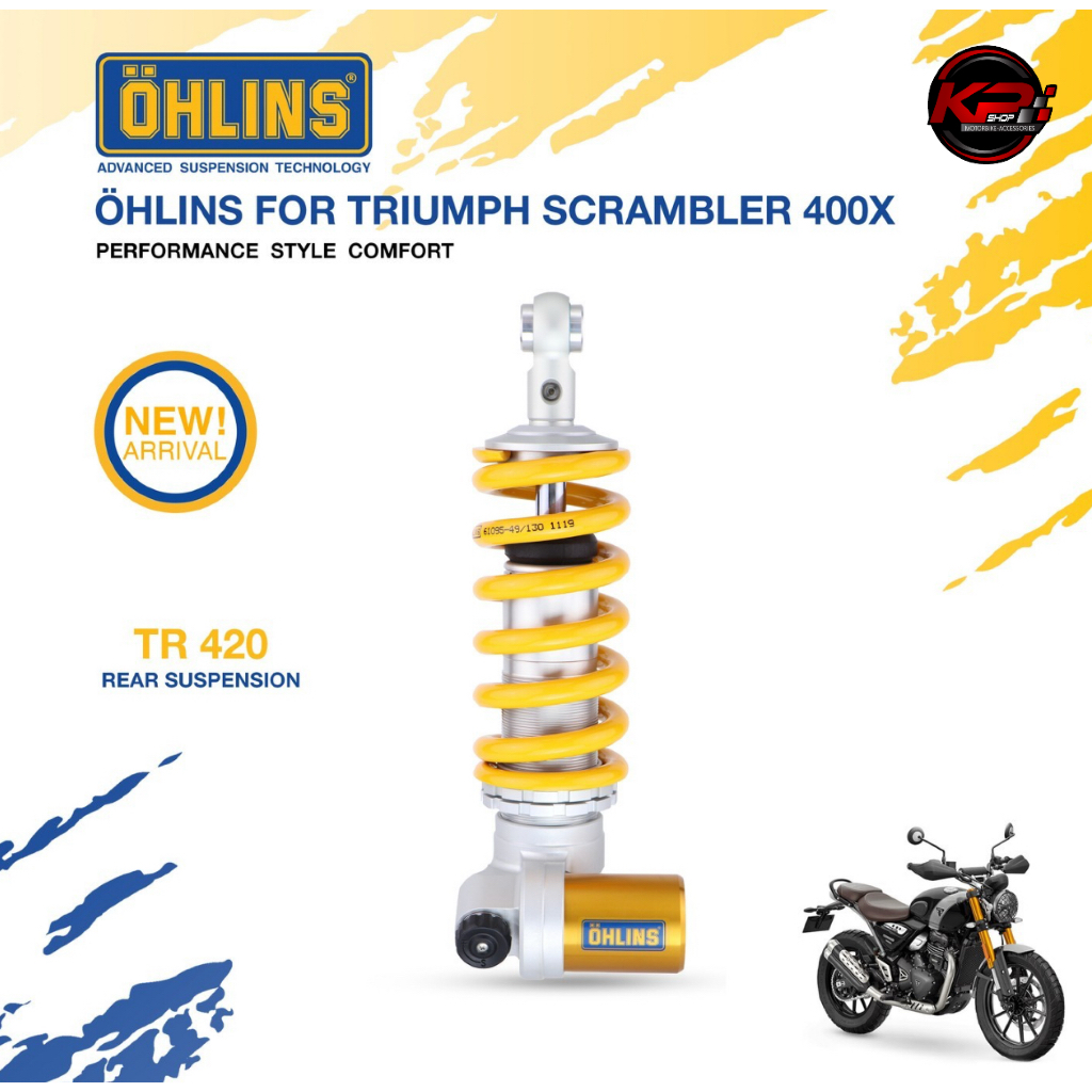 โช๊คอัพหลัง OHLINS TR 420 FOR TRIUMPH SCRAMBLER 400X (OHLINS รับประกัน ...