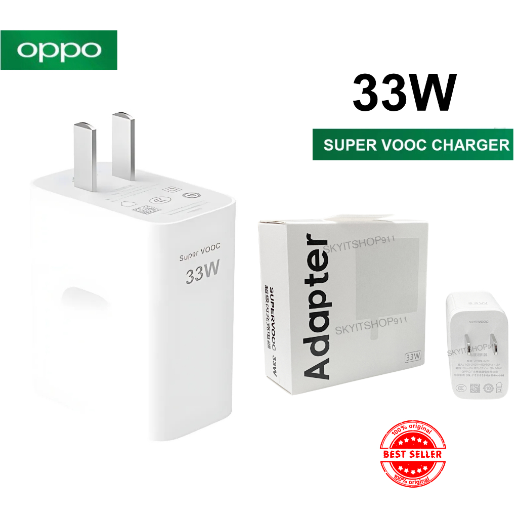 หัวชาร์จ แท้ OPPO 33W SUPERVOOC CHARGE รองรับเช่นรุ่น A765G A95 RENO 7Z ...