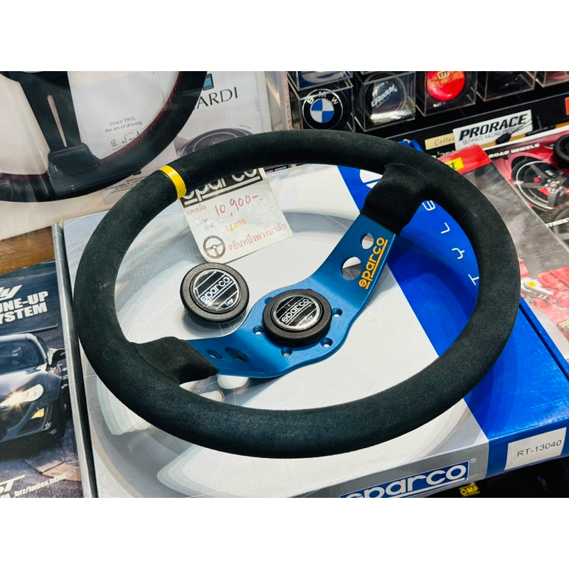 พวงมาลัย Sparco R215 2 spoke มือสอง แท้ italy ขนาด 350mm. แท้ หนังเดิม ...