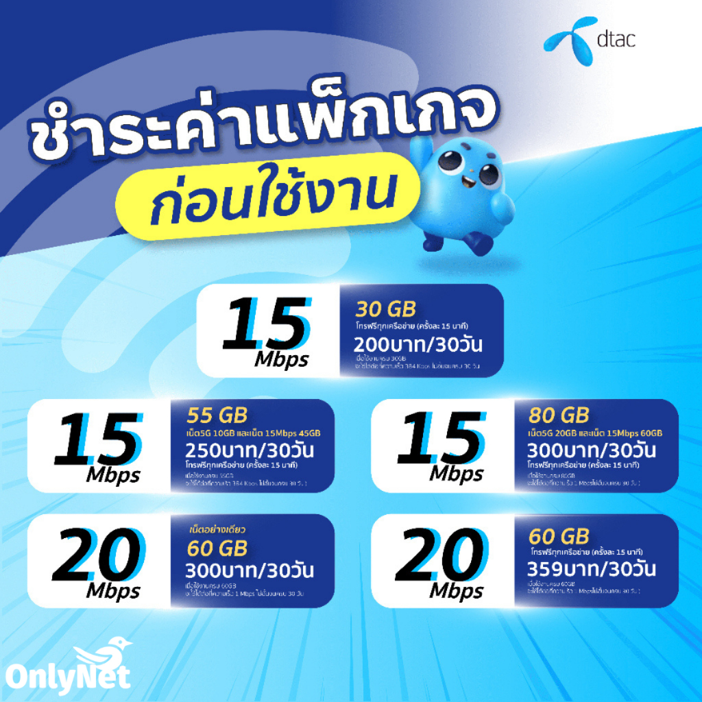 ซิมเทพ Dtac เน็ต 5G แรงเต็มสปีด 15 Mbps , 20 Mbps + โทรฟรีทุกเครือข่าย ...