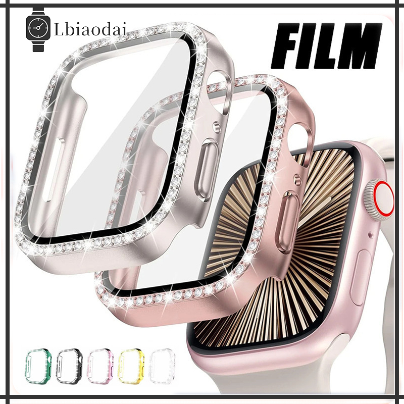 แวววาวกรณีการหมุนฝาครอบป้องกันหน้าจอ for Apple Watch Series 10 9 8 7 6 ...