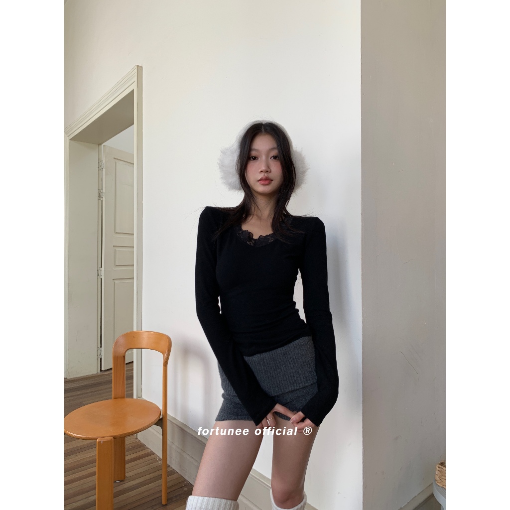 Fortunee เสื้อยืดใส่ด้านในไซน์เก๋สำหรับผู้หญิงจากFortunee คอวีแต่ง ...