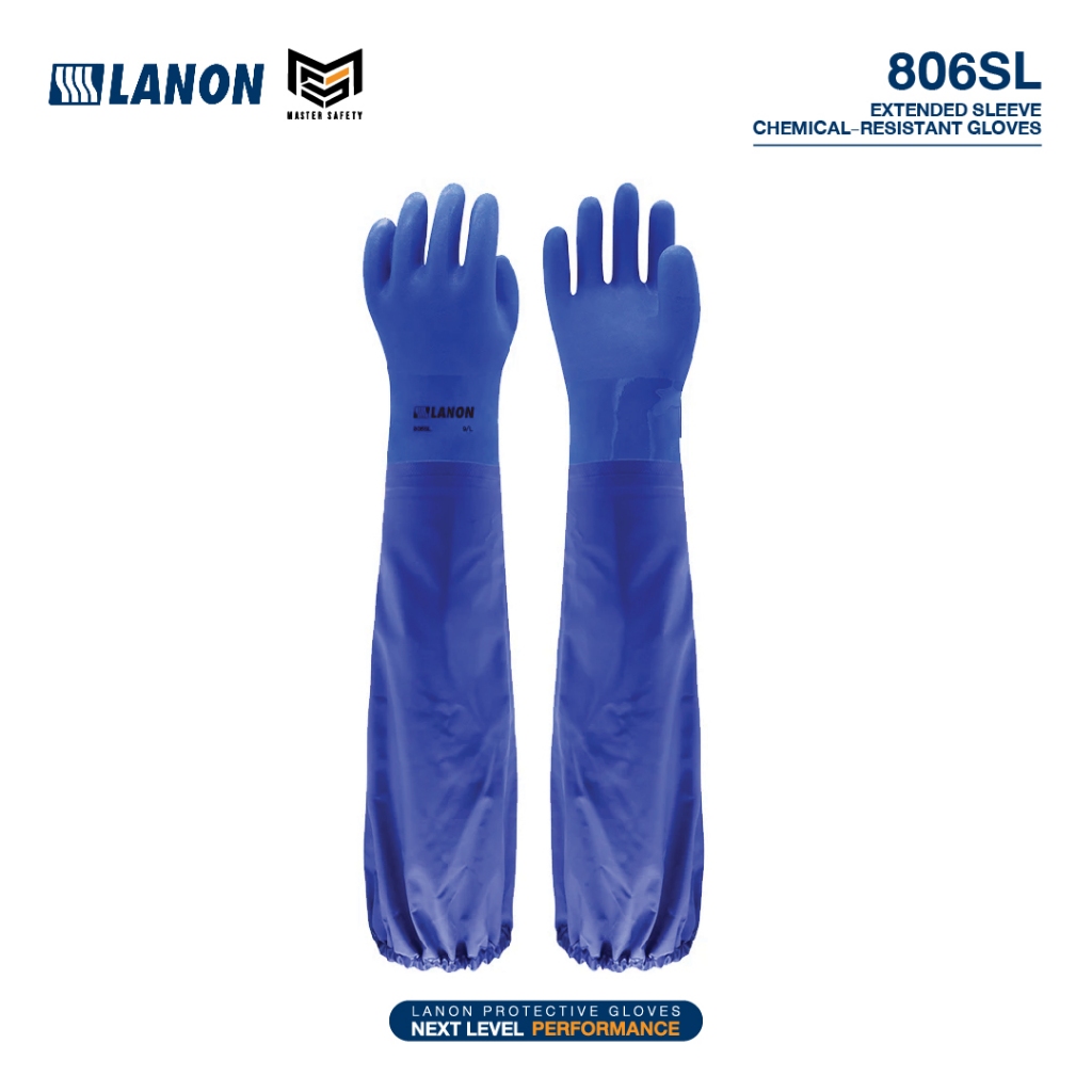 LANON รุ่น 806SL ถุงมือปลอกแขน PVC แบบยาว กันลื่น กันสารเคมี ป้องกันกรด ...