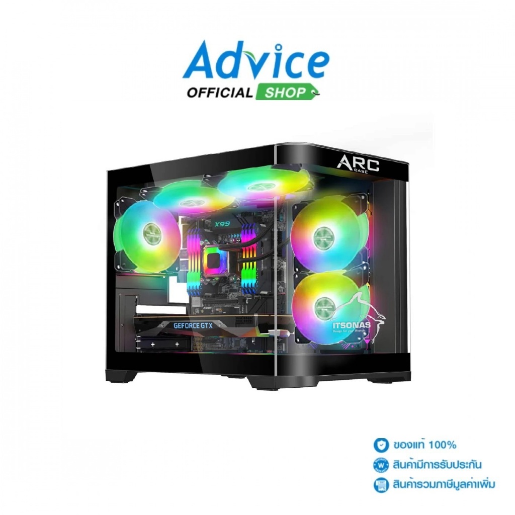 ITSONAS mATX CASE (เคสคอมพิวเตอร์) (NP) ARC ARGB BLACK - A0164084 ...
