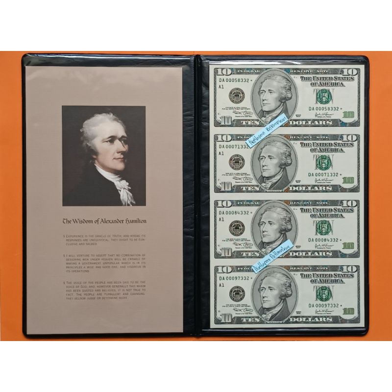ธนบัตร Ten Dollars Uncut Sheets /Star Replacement Note 2003 ( Boston ...