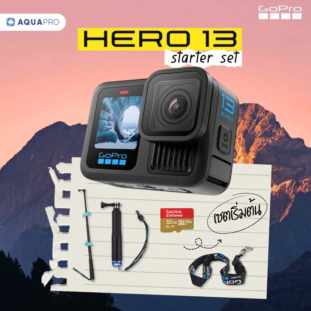 GoPro 13 โปรโมชั่น Promotion Starter Set ประกันศูนย์ไทย 1 ปี By Aquapro ...