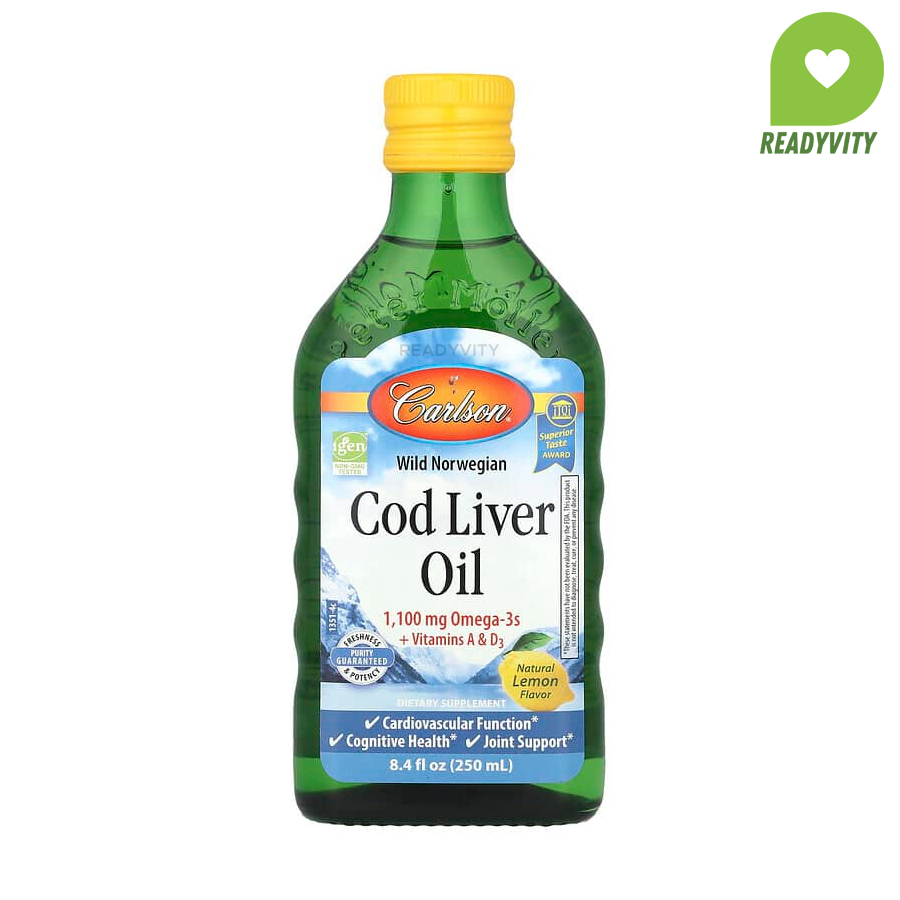 Carlson, Wild Norwegian, Cod Liver Oil, Natural Lemon, 8.4 fl oz (250 ...