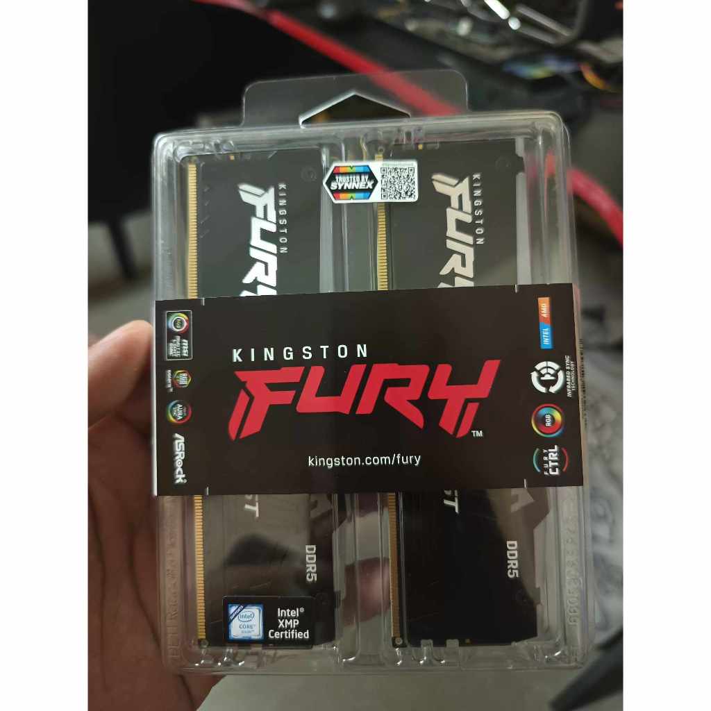 32GB 16GBX2 DDR5 5600MHz RAM (หน่วยความจำ) KINGSTON FURY BEAST DDR5 RGB (BLACK) สินค้ามือหนึ่ง ...