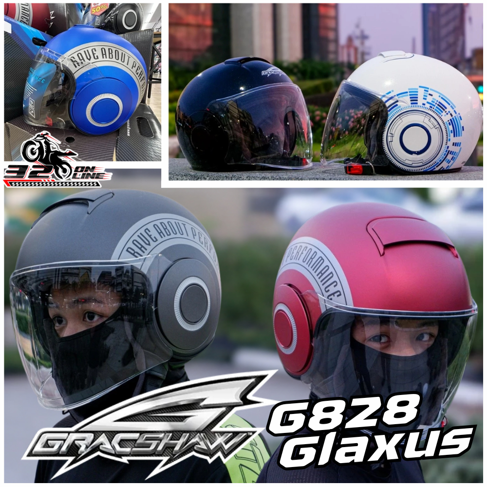 หมวกกันน็อคครึ่งใบ GRACSHAW G828 GLAXUS H.D ลดแรง!! ส่งไว!! 320sp.online | Shopee Thailand