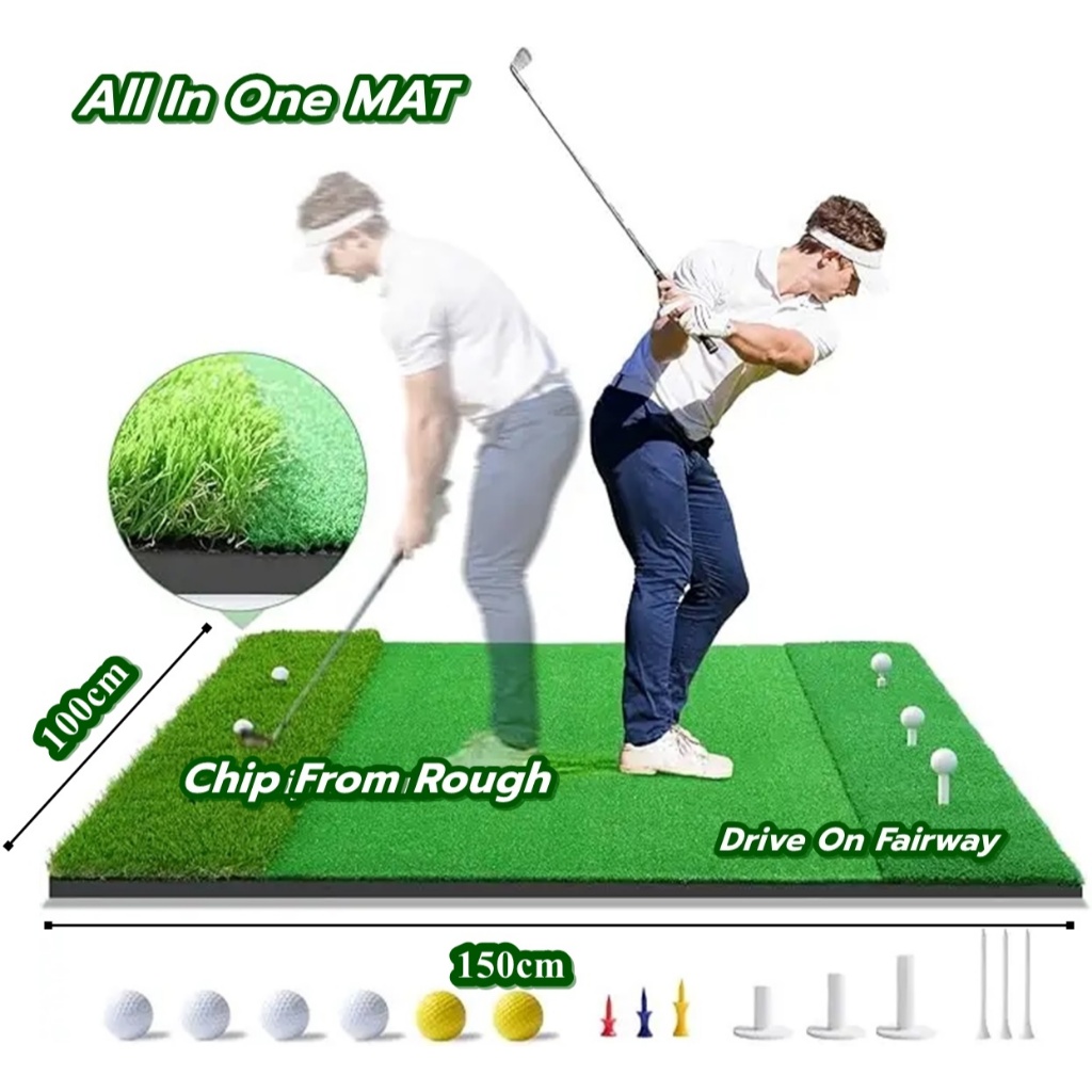 AMZ 3Pro พรมซ้อมกอล์ฟ ขนาด 100x150cm เสื่อกอล์ฟ All In One พรมซ้อมไดร์ฟ ...