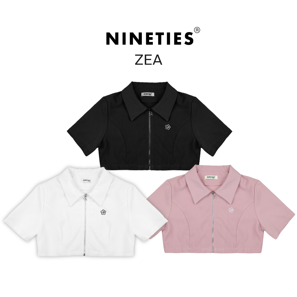 Nineties Design เสื้อเชิ้ตครอป รุ่น Zea มีซิป (ใส่โค้ด NTDDEC1 ลดสูงสุด ...