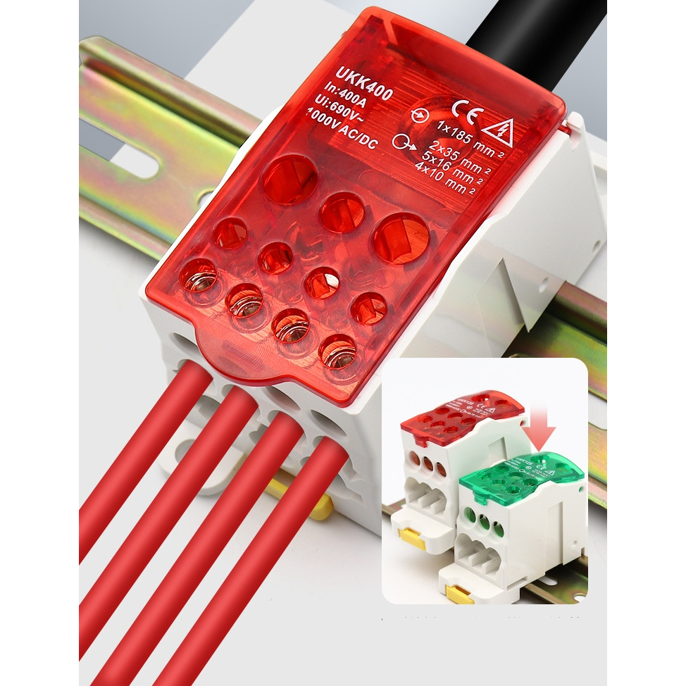 (ร้านในไทย) ข้อต่อสายไฟ กระจายสายเมนไฟฟ้า UKK80A Wire Connectors ...