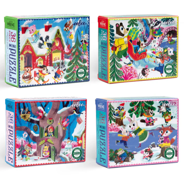 eeboo Woodland Holiday 36 Pc Mini Puzzle ชุดรวมจิ๊กซอว์ขนาดเล็กแบบ 36 ...