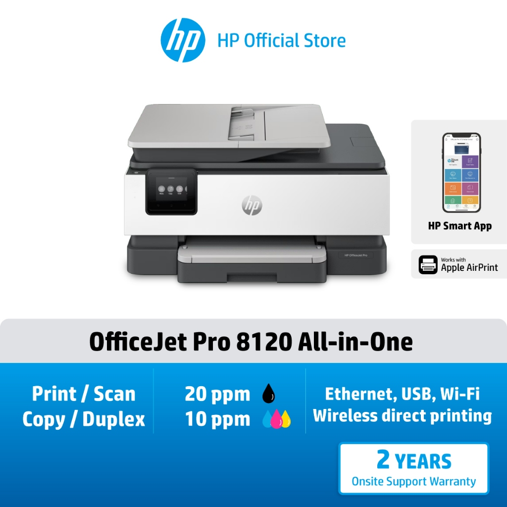 HP OfficeJet Pro 8120 Print, copy, scan All-in-One Printer | Shopee ...