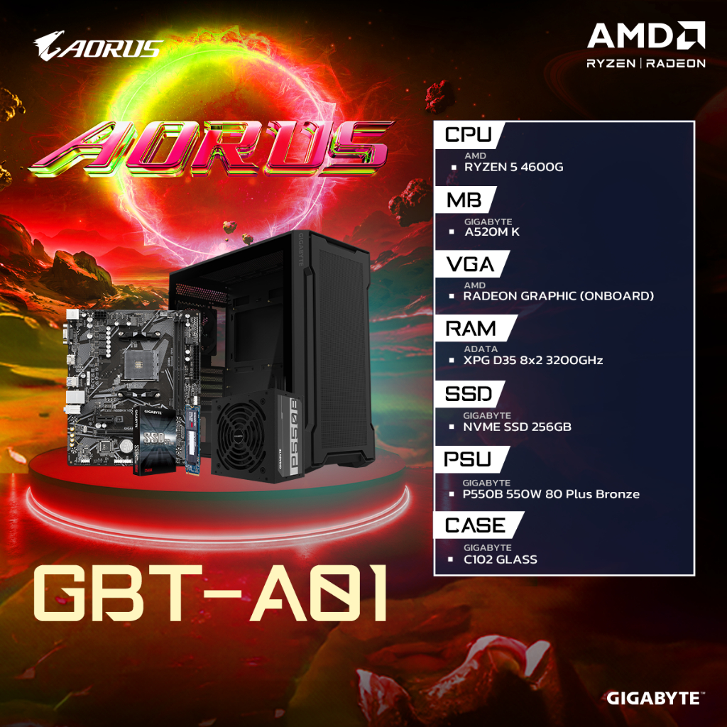 GIGABYTE COMPUTER SET (คอมประกอบ) : Set GBT-A01 | RYZEN 5 4600G | NO ...