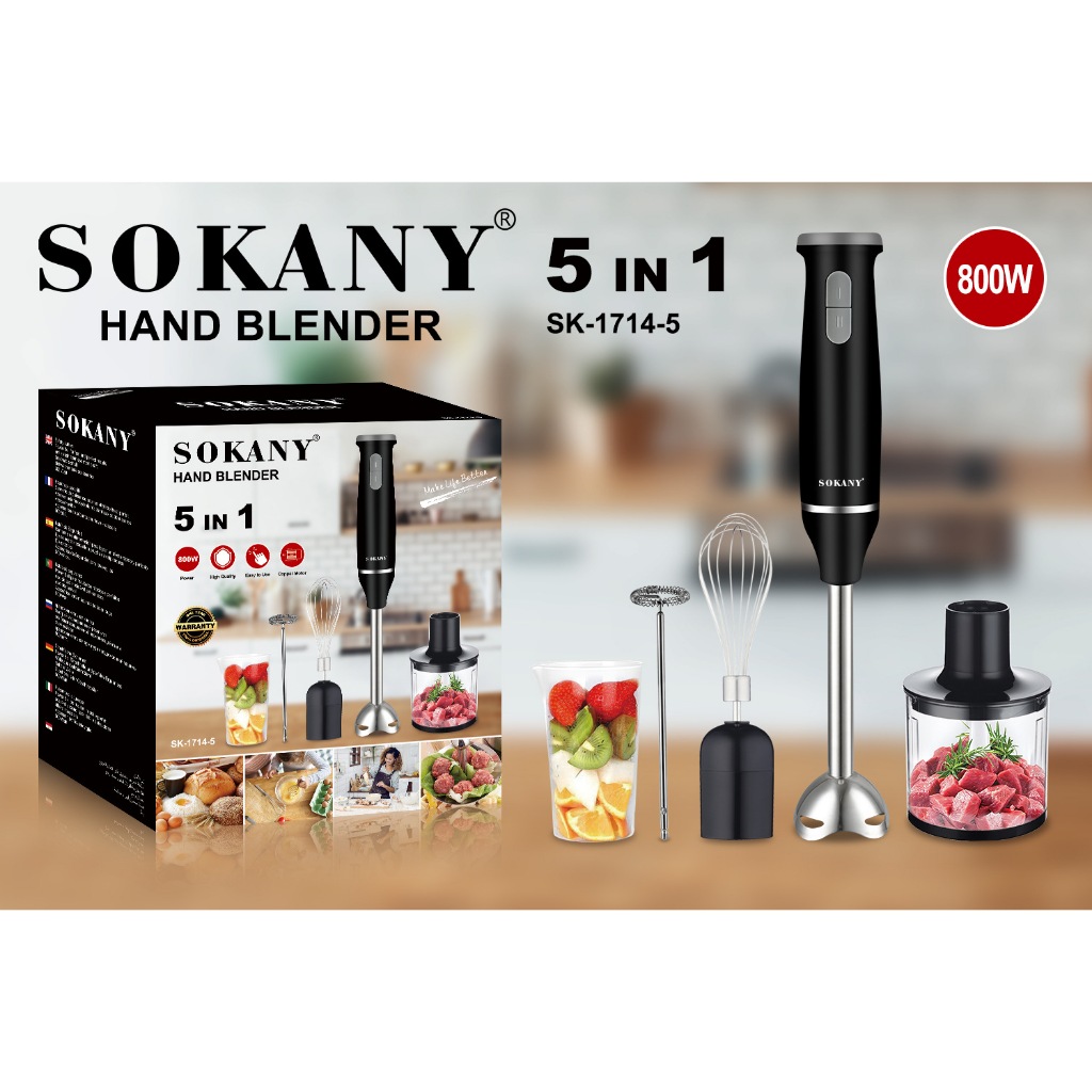 SOKANY 5in1 800W สแตนเลส 304 เครื่องปั่นมือเอนกประสงค์ เครื่องปั่นมือ เครื่องปั่นมือถือ | Shopee ...