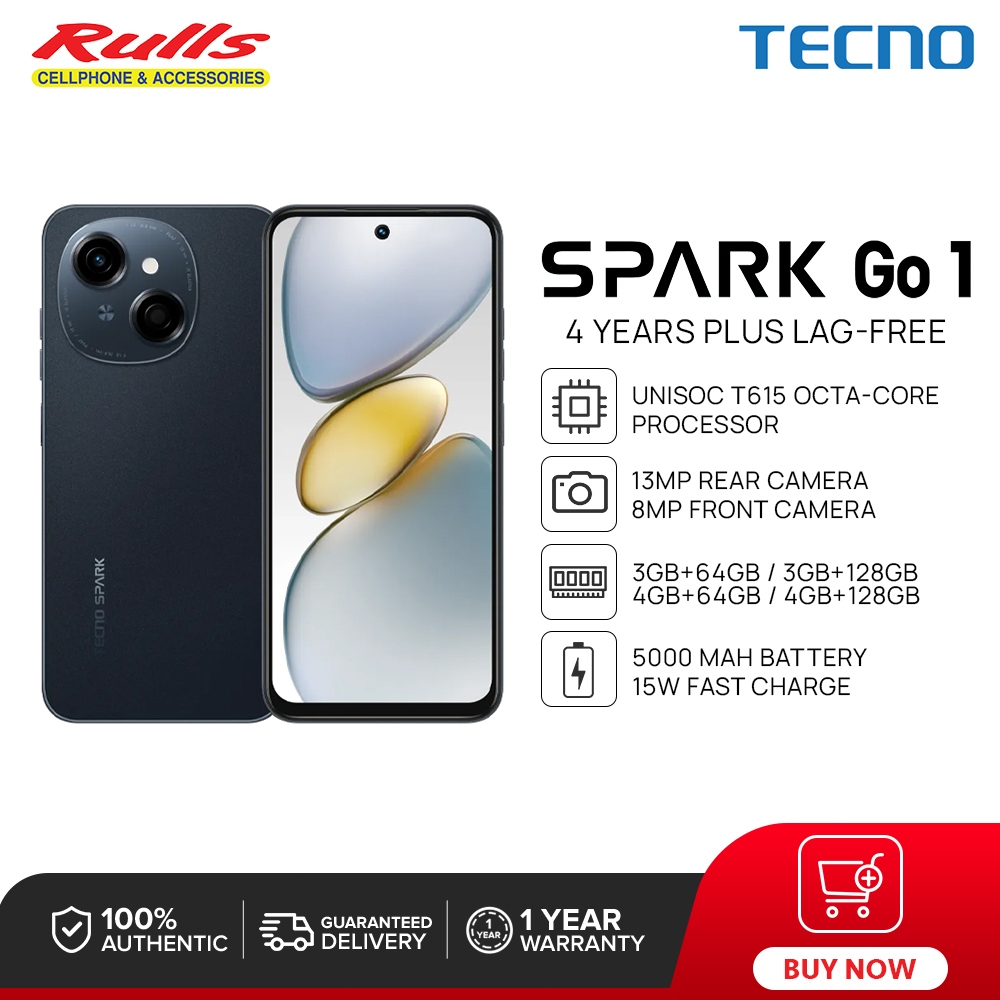 TECNO Spark Go1 Smartphone (4+128) | 5000mAh Fast Charge15W| 6.67" 120Hz| 8MP| รับประกัน 13 ...