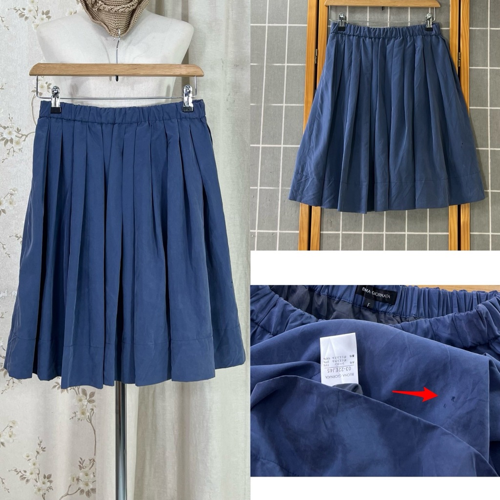 (D939) BUONA GIORNATA ไซส์ F กระโปรงลำลองแบบสวมผ้าเรย่อน + โพลีเอสเตอร์ ...