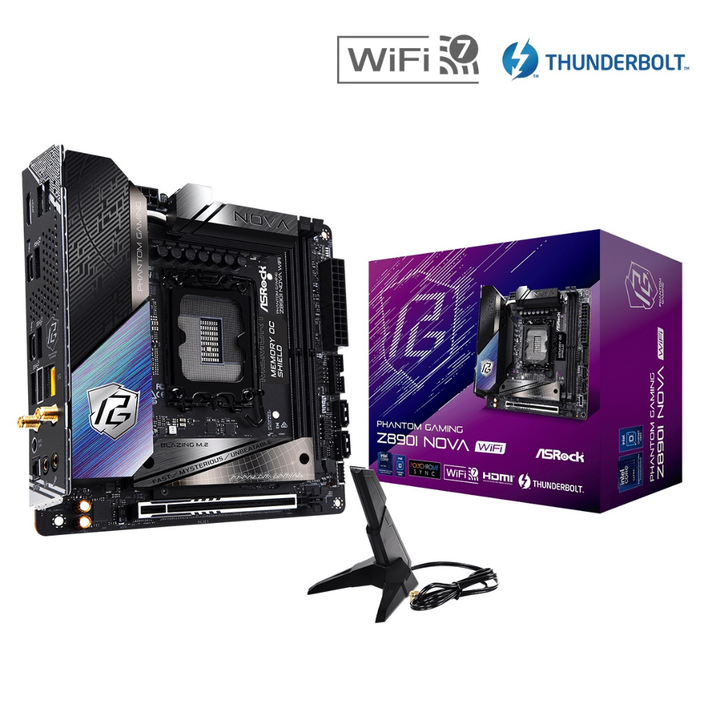 ASRock PHANTOM GAMING Z890I NOVA WiFi Intel ITX LGA1851 Motherboard เมนบอร์ด | Shopee Thailand