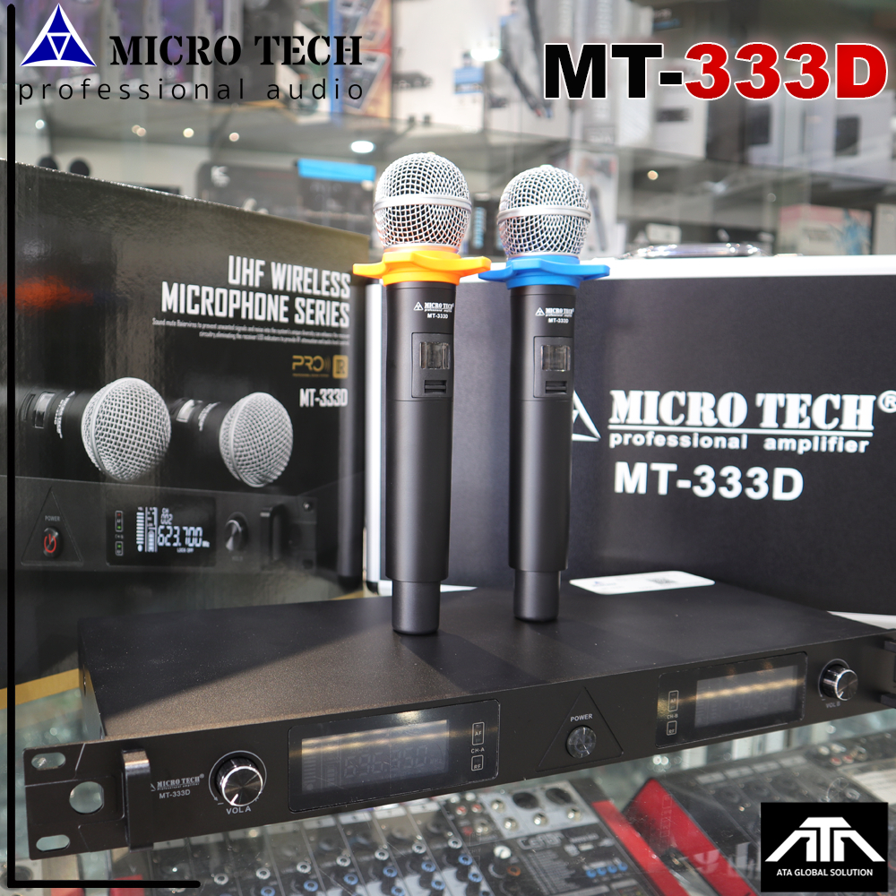 ไมโครโฟนไร้สาย Microtech MT - 333D ไมค์ลอย ไมโครเทค มีเสาหน้า ฟรี กันกลิ้ง ปรับความถี่ได้ เสียง ...