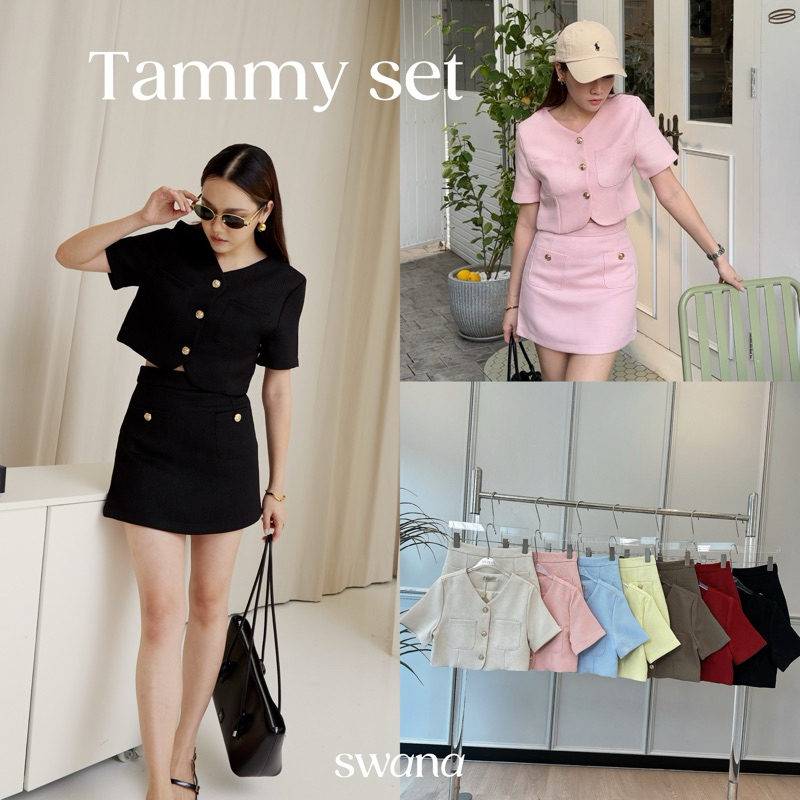 Tammy Set “ 🍰🧁 Xs 2xl เสื้อแขนสั้น กระโปรง มีซับในกางเกง Swanashop Shopee Thailand