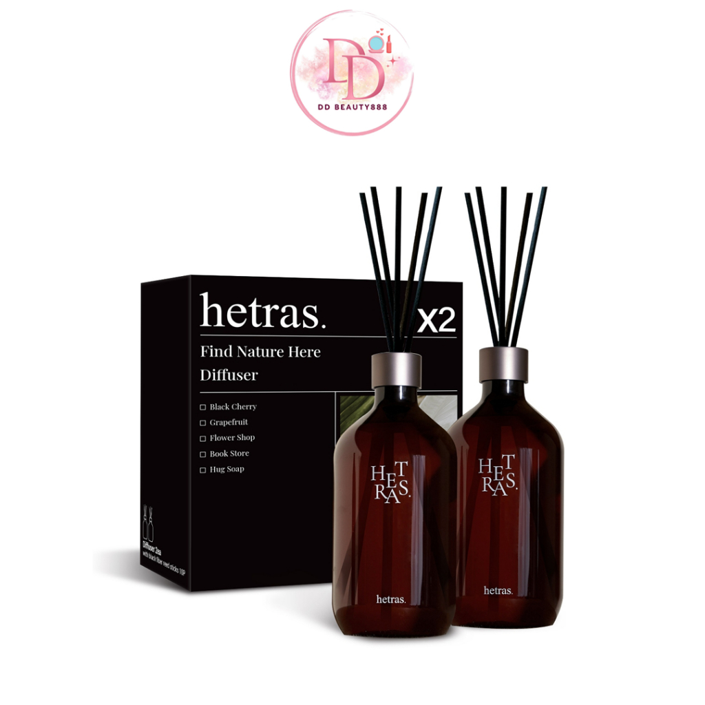 ก้านไม้หอม ปรับอากาศ ชุด Hetras (เฮทรัส) Reed Diffuser Pack 2 ชิ้น ขนาด 500ml.x2ขวด | Shopee ...