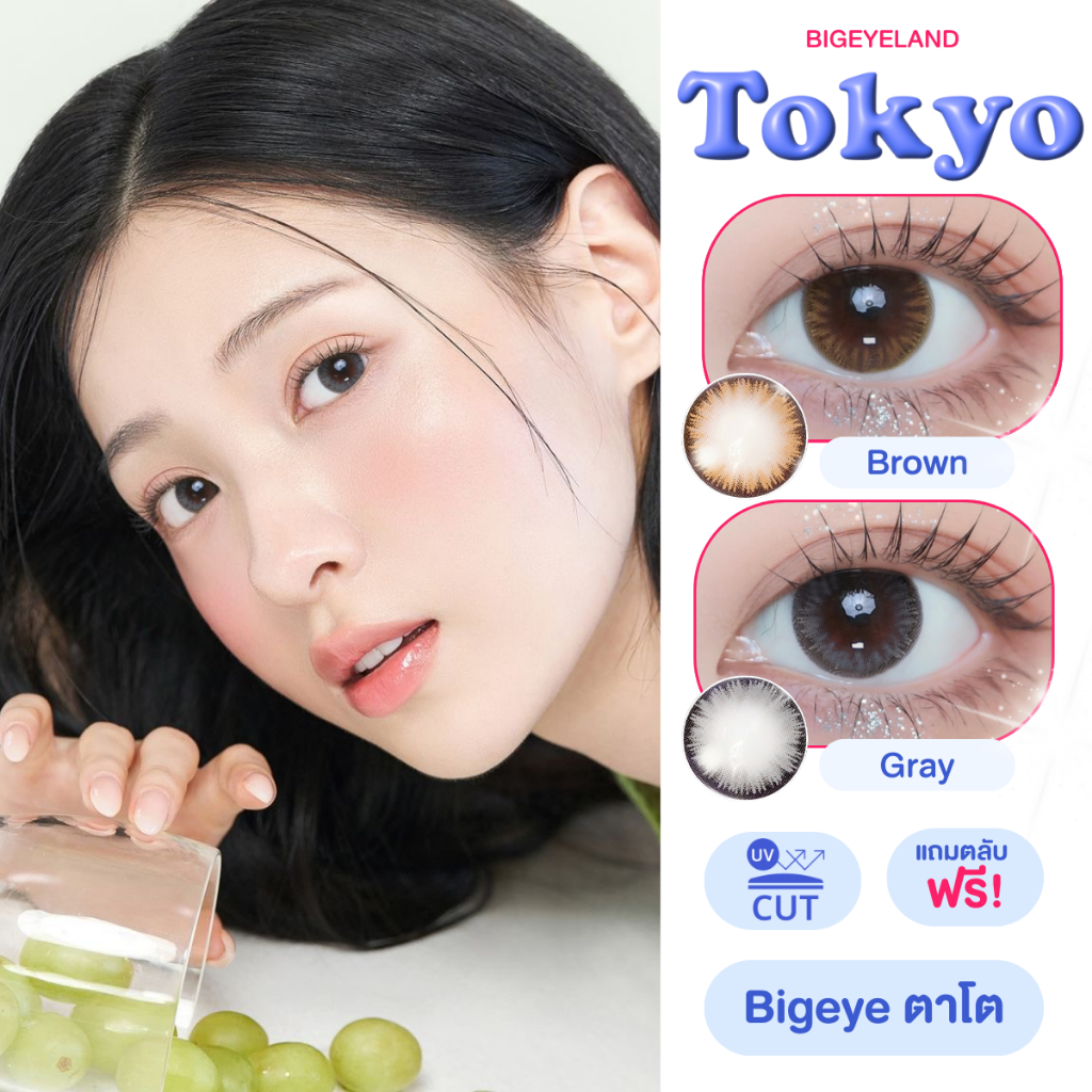 คอนแทคเลนส์ Tokyo Brown/ Gray (Shinee Lens) ขนาดกลาง🌷 | Shopee Thailand
