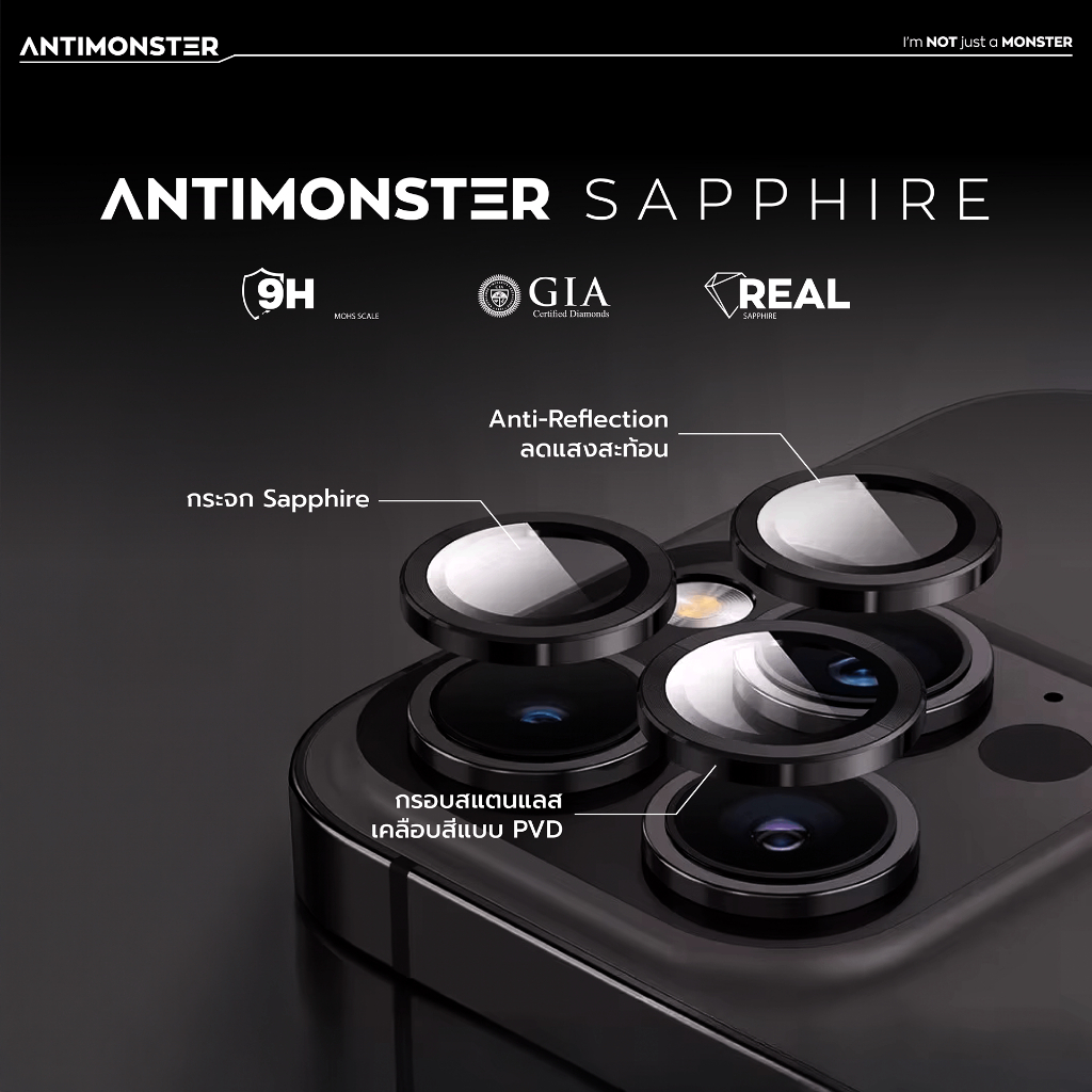 Sapphire Lens Protector PVD Stainless Frame สำหรับ 15 Pro / 15 Pro Max ...