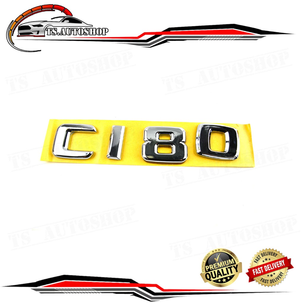 logo C180 โลโก้ C180 ชุปโครเมี่ยม Benz มาพร้อมกาว สามารถนำไปติดตั้งได้ ...