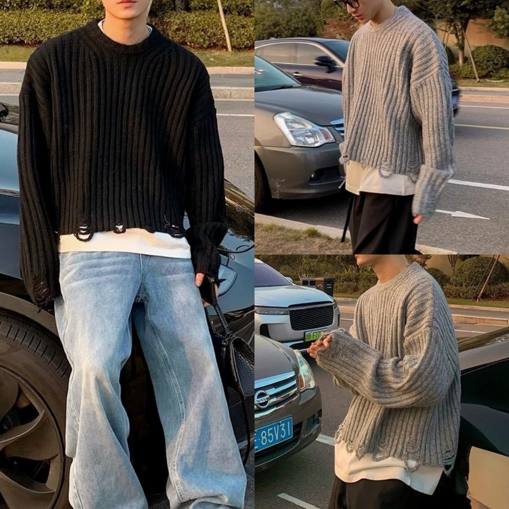 IBB KNIT CROP SWEATER เสื้อสเวสเตอร์ไหมพรมทรงครอป | Shopee Thailand