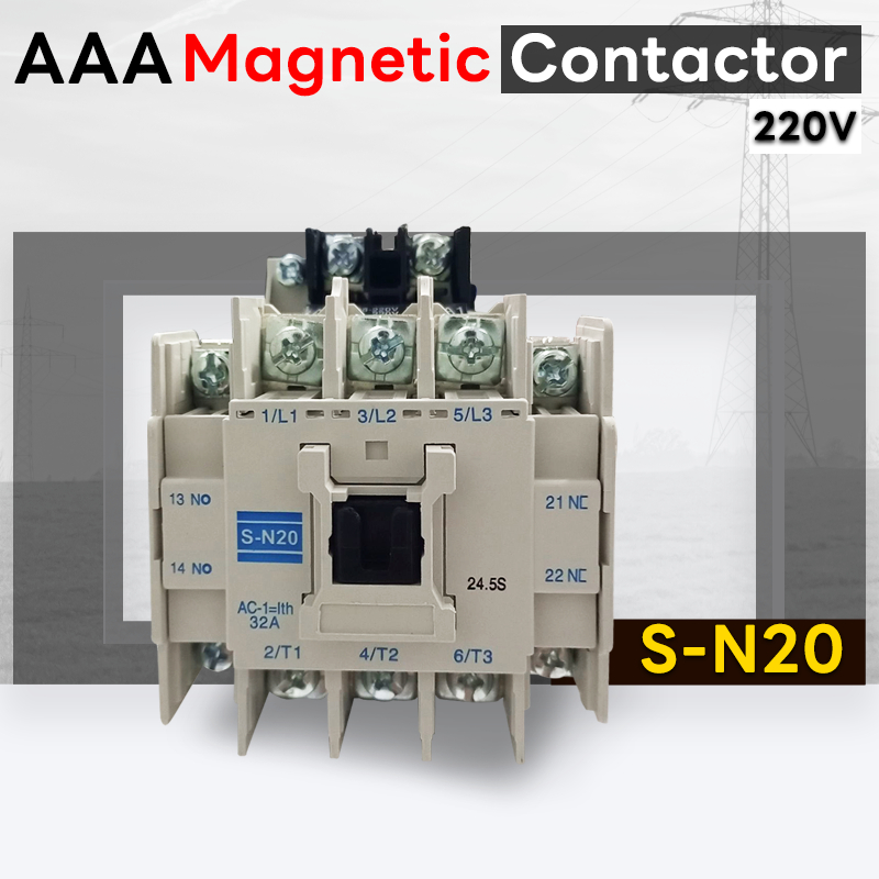 AAA แมกเนติก คอนแทคเตอร์ SN-20 Coil AC220V Magnetic AC Contactor S-N20 ...