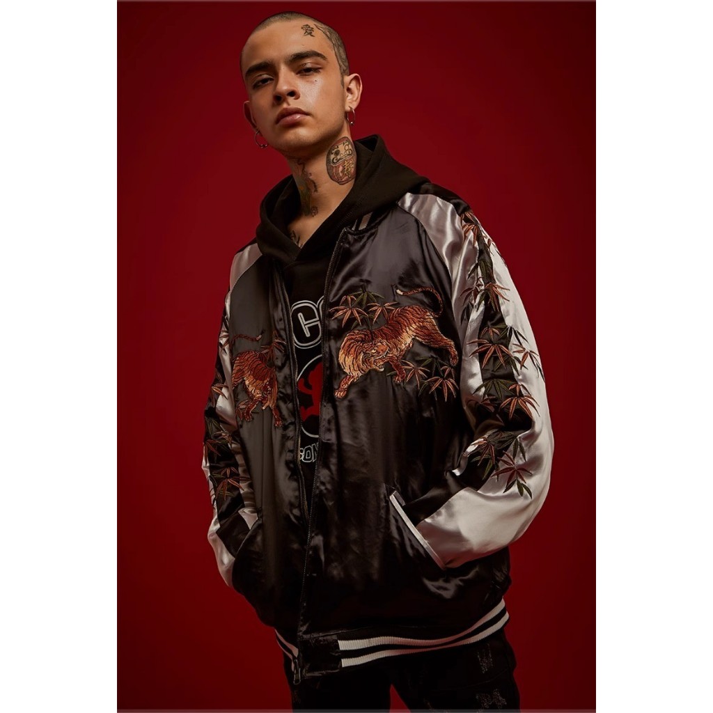 Sukajan Japanese Tiger Embroidery Baseball Jacket Size XLมือสอง (พร้อม ...