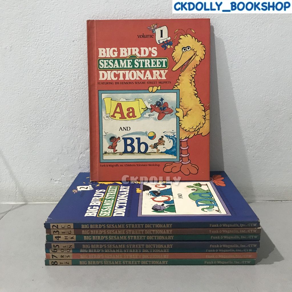 หนังสือเด็กภาษาอังกฤษ : (8เล่ม) Big Bird's Sesame Street Dictionary ส ...
