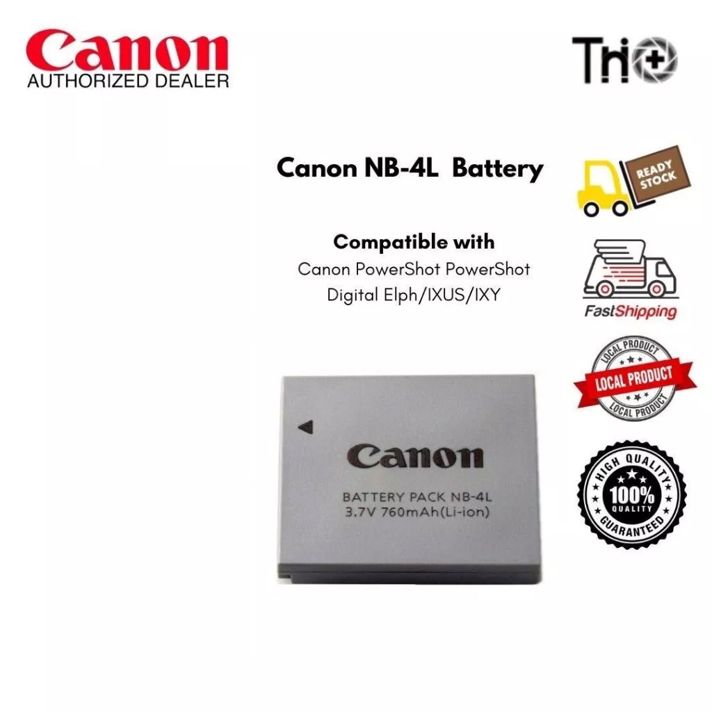 Canon แบตเตอรี่ NB4L NB-4L แบตเตอรี่ลิเธียมไอออน/เครื่องชาร์จ (760mAh ...