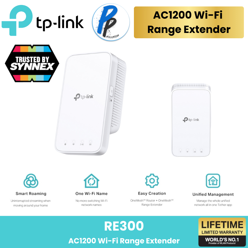 TP-LINK RE300 AC1200 Mesh Wi-Fi Range Extender ตัวขยายสัญญาณ 2 คลื่น ...